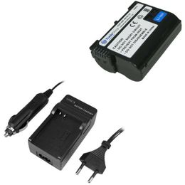 TRADESHOP 2in1 Set: Akku 1900mAh + Ladegerät passend für Nikon D500 D600 D610 D750 D850 D7000 D7100 D7200 D7500 D800 D800E D810 D810A D8000 mit Infochip