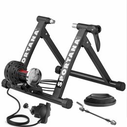 SPORTANA® Rollentrainer 6 Gänge 26 - 28 Zoll 150 kg belastbar Geräuscharm Stahl Klappbar Schaltung Fahrradtrainer Heimtrainer zuhause Indoor Fahrrad