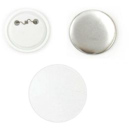 MONSTER SHOP Pixmax 25mm Button Abzeichen Anstecker Anstecknadeln Buttons Pins Buttonrohlinge Rohlinge für Buttonmaschine Buttonpresse - Weiß