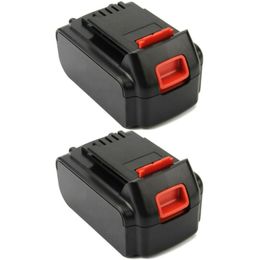 TRADESHOP 2x Trade-shop Li-Ion Akku 18V/20V / 3000mAh Ersatz für Black & Decker BL1318 BL1318-XJ BL1518L DBL1318L DBL1518L LBXR2520 LBXR20CK LBXR20B-2 LBX2020