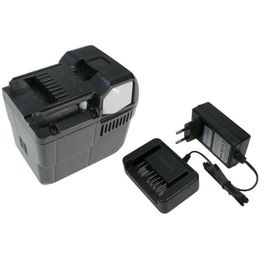 TRADESHOP 2in1 Set: Li-Ion Akku 36V / 4000mAh + Ladegerät Netzteil für Hitachi DH36DBML DH36DBQL ml 36DAL ml 36DL ML36DAL ML36DL rb 36DL bsl 36 - Trade-shop