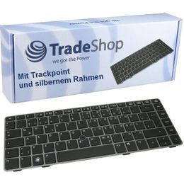 TRADESHOP Original Tastatur Notebook Keyboard Deutsch qwertz mit Trackpoint / Silber Rahmen ersetzt hp EliteBook 649511-041 642760-041 635768-041 635768-031