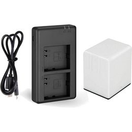 TRADESHOP 2-fach Ladegerät + 1x Akku 3000mAh für Arlo Go Kamera inkl. Micro-USB Kabel - ersetzt DU-A2, DU-A1, A-2 - Ladestation Ladekabel