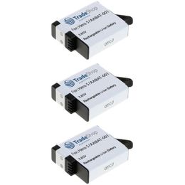 TRADESHOP 3x Trade-shop Li-Ion Akku 3,85V / 1250mAh für GoPro Hero/Black 5, Hero 6, Hero 7, Hero 8, Hero 2018 - ersetzt AABAT-001, AHDBT-501, CHDHX-501,