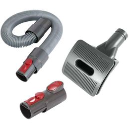 TRADESHOP 3in1 Set: Verlängerungsschlauch + Tierhaarbürste + Anschlussadapter kompatibel mit Dyson V6 V7 V10 V11 V15 Staubsauger Akku-Sauger - Trade-shop