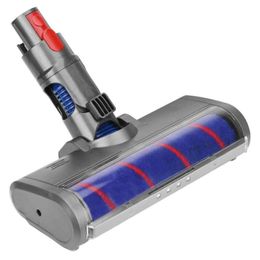 TRADESHOP Trade-shop - led Elektro Turbodüse / Bodendüse / Staubsaugerdüse für viele Dyson Bodenstaubsauger wie V7 V8 V10 V11 V15 / mit Softwalze für