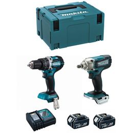 Kit MK220RTJ (DHP484 + DTW190 + 2 x 5,0 Ah + DC18RC + makpac 3) - Makita