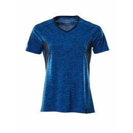 Mascot - accelerate T-Shirt, Damenpassform mit feuchtigkeitstransportierendem coolmax® pro und V-Ausschnitt Gr. l azurblau/schwarzblau