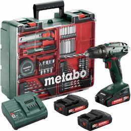 Metabo - Akkubohrschrauber bs 18 XXL-Set 18 v 2 Ah inkl. 3x Akku & Ladegerät Akkuschrauber