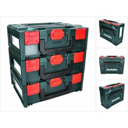 X 145 Set 3x System Werkzeug Koffer Stapelbar 396 x 296 x 145 mm - ohne Einlage - Metabo