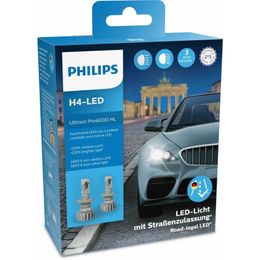 H4 led Philips 2x Auto-Lampe Ultinon Pro6000 12V Scheinwerfer Glühlampe Birne