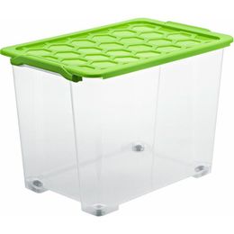 Rotho - Aufbewahrungsbox evo Safe 65 l inklusive Deckel Kunststoffbox Lagerbox