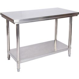 Edelstahl Tisch Arbeitstisch Edelstahltisch Gartentisch 100 x 60 x 85 cm