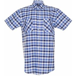 Planam Countryhemd 1/4 Arm Hemden blau kariert Größe 43/44 - blau