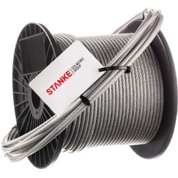 Seilwerk Stanke - Edelstahl Drahtseil für Sonnensegel pvc Edelstahlseil 3,5mm 7x7 inox Drahtseil ummantelt, 30m