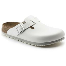 Birkenstock - Clog Boston Super Grip, Naturleder, weiß, Weite normal, Größe 45