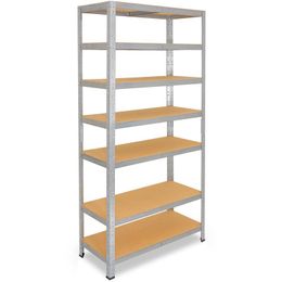 shelfplaza Home 180x70x30cm Schwerlastregal verzinkt / Metallregal mit 7 Böden / als Kellerregal, Garagenregal, Werkstattregal oder Lagerregal / Steckregal