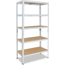 shelfplaza® HOME 155x70x30cm Schwerlastregal weiß / Metallregal mit 5 Böden / als Kellerregal, Garagenregal, Werkstattregal oder Lagerregal /