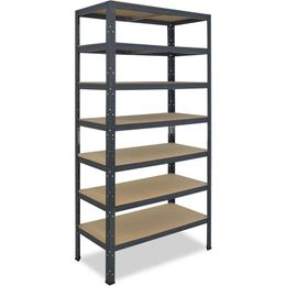 shelfplaza - home 230x90x60cm Schwerlastregal anthrazit / Metallregal mit 7 Böden / als Kellerregal, Garagenregal, Werkstattregal oder Lagerregal /