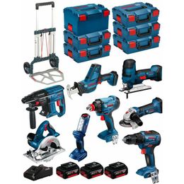 Bosch - Kit 18V BK801 (GST18V-LIS+GKS18V-LI+GBH18V-21+GWS18-125V-LI+GSR18V-55+GSA18V-LIC+GDX18V-180+GLI18V-300+3x4,0Ah+GAL18V-40)