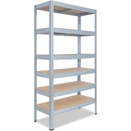 shelfplaza - profi 180x100x40cm Schwerlastregal verzinkt / Metallregal 6 Böden mit je 166kg Tragkraft als Kellerregal, Garagenregal, Werkstattregal &