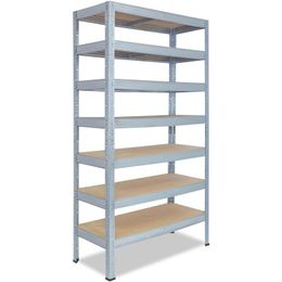 shelfplaza® PROFI 230x90x45cm Schwerlastregal verzinkt / Metallregal 7 Böden mit je 142kg Tragkraft als Kellerregal, Garagenregal, Werkstattregal &