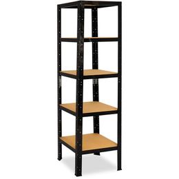 shelfplaza® BLACK 200x50x50cm Schwerlastregal schwarz / Metallregal schwarz 5 Böden mit je 175kg Tragkraft / Steckregal als Lagerregal, Büroregal &