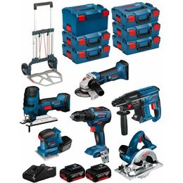 Bosch - Kit 18V BK601 (gst 18V-LIS+GKS 18V-LI+GSS 18V-10+GSR 18V-55+GBH 18V-21+GWS 18-125V-LI+ 2x4,0Ah+GAL18V-40+6xL-Boxx+Caddy)