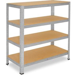 shelfplaza® HOME 115x30x45cm Schwerlastregal verzinkt / Metallregal mit 4 Böden / als Kellerregal, Garagenregal, Werkstattregal oder Lagerregal /