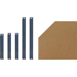 shelfplaza - home 70x45cm Komplettes Fachboden-Set für Eckregal-Schwerlastregale in blau / HDF-Fachboden / zusätzliche Fachböden Eckregale - blau