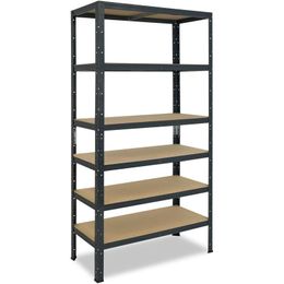 shelfplaza Home 230x120x23cm Schwerlastregal anthrazit / Metallregal mit 6 Böden / als Kellerregal, Garagenregal, Werkstattregal oder Lagerregal / Steckregal