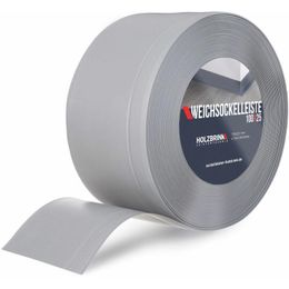 HOLZBRINK - Weichsockelleiste Grau Knickleiste ohne Klebestreifen, Material: pvc, 100x25mm, 15 Meter - Grau
