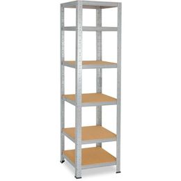 shelfplaza Home 230x45x45cm Schwerlastregal verzinkt / Metallregal mit 6 Böden / als Kellerregal, Garagenregal, Werkstattregal oder Lagerregal / Steckregal