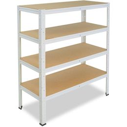 shelfplaza® HOME 100x110x60cm Schwerlastregal weiß / Metallregal mit 4 Böden / als Kellerregal, Garagenregal, Werkstattregal oder Lagerregal /