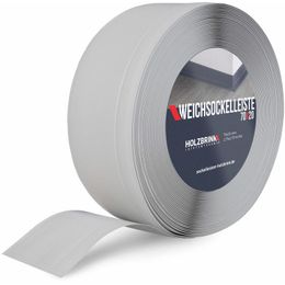 HOLZBRINK - Weichsockelleiste Grau Knickleiste ohne Klebestreifen, Material: pvc, 70x20mm, 15 Meter - Grau