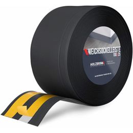 HOLZBRINK - Weichsockelleiste selbstklebend Schwarz Knickleiste, Material: pvc, 100x25mm, 15 Meter - Schwarz