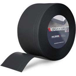 HOLZBRINK - Weichsockelleiste Schwarz Knickleiste ohne Klebestreifen, Material: pvc, 100x25mm, 15 Meter - Schwarz