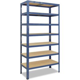 shelfplaza® HOME 230x80x30cm Schwerlastregal blau / Metallregal mit 7 Böden / als Kellerregal, Garagenregal, Werkstattregal oder Lagerregal /