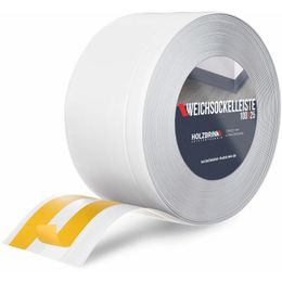 HOLZBRINK Weichsockelleiste selbstklebend Weiß Knickleiste, Material: PVC, 100x25mm, 15 Meter - Weiß