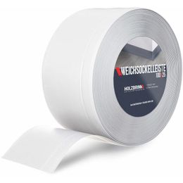 HOLZBRINK - Weichsockelleiste Weiß Knickleiste ohne Klebestreifen, Material: pvc, 100x25mm, 15 Meter - Weiß