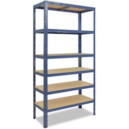 shelfplaza Home 200x30x40cm Schwerlastregal blau / Metallregal mit 6 Böden / als Kellerregal, Garagenregal, Werkstattregal oder Lagerregal / Steckregal Metall