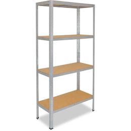 shelfplaza® HOME 180x60x50cm Schwerlastregal verzinkt / Metallregal mit 4 Böden / als Kellerregal, Garagenregal, Werkstattregal oder Lagerregal /