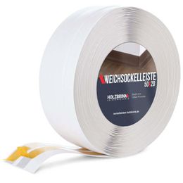 HOLZBRINK - Weichsockelleiste selbstklebend weiss Knickleiste, 50x20mm, 5 Meter - Weiß