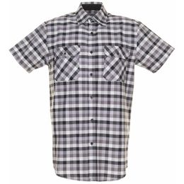 Planam - Countryhemd 1/4 Arm Hemden schwarz kariert Größe 43/44 - schwarz