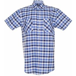 Planam - Countryhemd 1/4 Arm Hemden blau kariert Größe 41/42 - blau