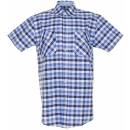 Planam Countryhemd 1/4 Arm Hemden blau kariert Größe 49/50 - blau