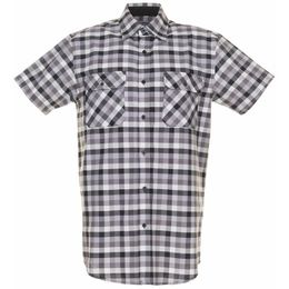 Planam - Countryhemd 1/4 Arm Hemden schwarz kariert Größe 47/48 - schwarz