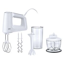 Braun MultiMix 3 HM 3135 Handmixer Weiß (500 Watt, Zerkleinerer 0.5 Liter, Mix- und Messbecher 0.6 l)