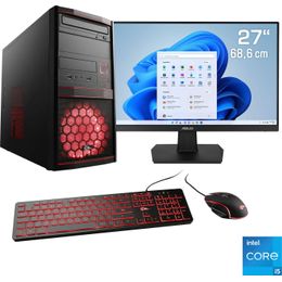 CSL Speed V25127 PC-Komplettsystem (27", Intel® Core i5 12400, Intel UHD Graphics 730, 16 GB RAM, 1000 GB SSD), rot