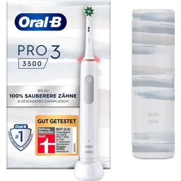 Oral-B Elektrische Zahnbürste 3 3500, Aufsteckbürsten: 1 St., 3 Putzmodi, weiß